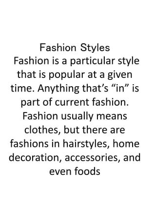 fashion types | PPTX
