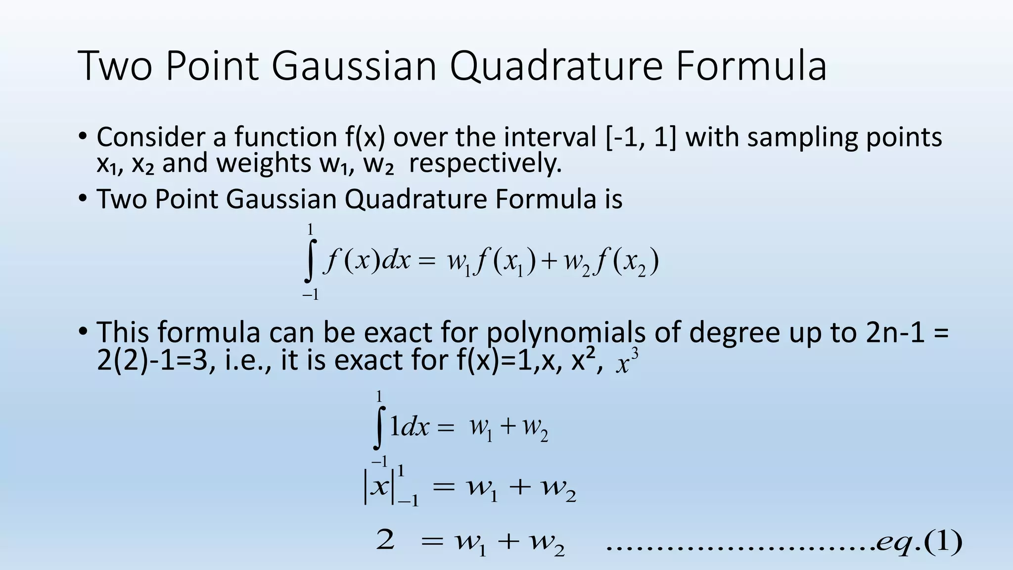 Gauss Quadrature Formula | PPTX