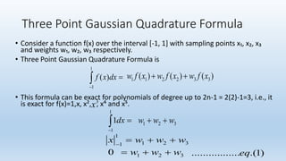 Gauss Quadrature Formula | PPTX