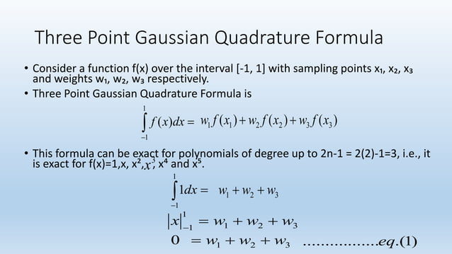 Gauss Quadrature Formula | PPTX | Physics | Science