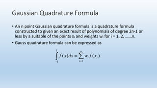 Gauss Quadrature Formula | PPTX