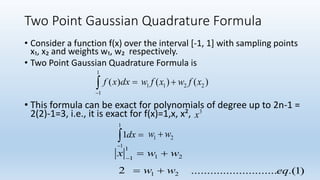 Gauss Quadrature Formula | PPTX