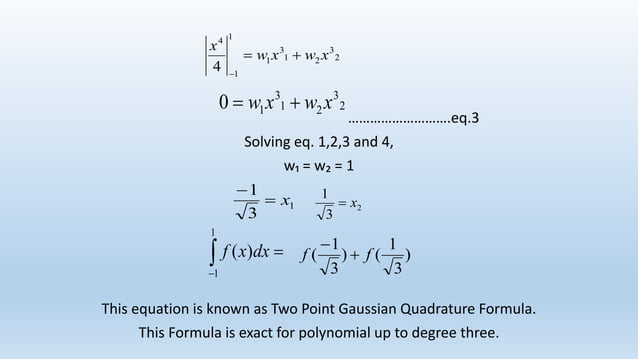 Gauss Quadrature Formula | PPTX | Physics | Science