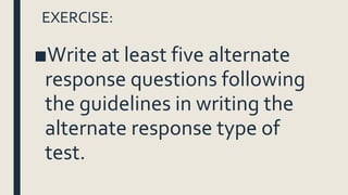 Alternate-Response | PPTX | Educational Assessment | Education