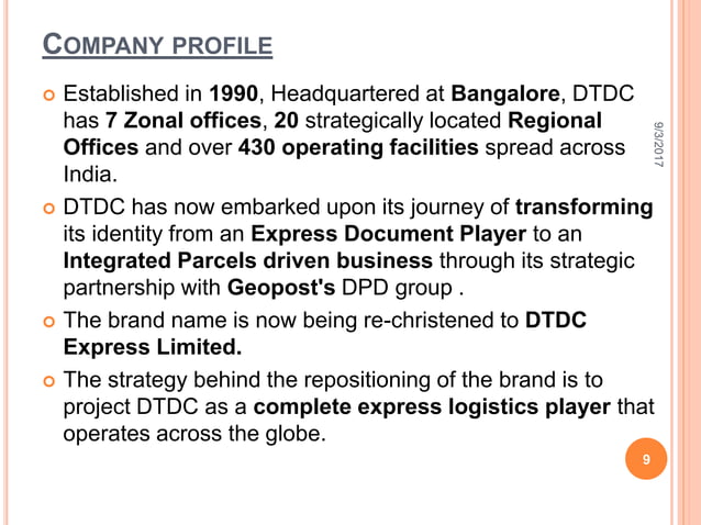 SERVICE LIFE CYCLE - DTDC | PPTX | Business | Business and Finance