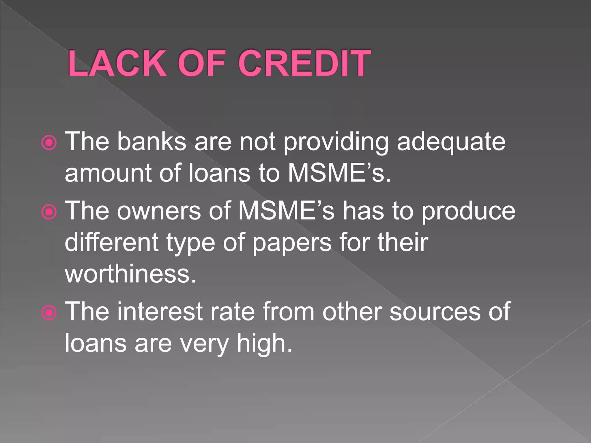 Problem of MSME's in India | PPTX