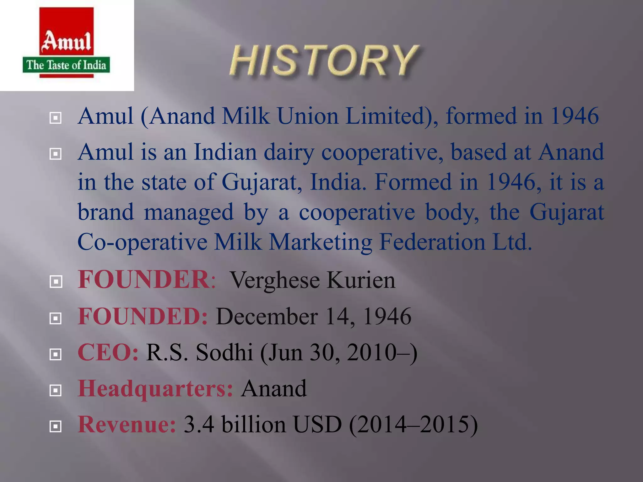 presentation on amul | PPTX