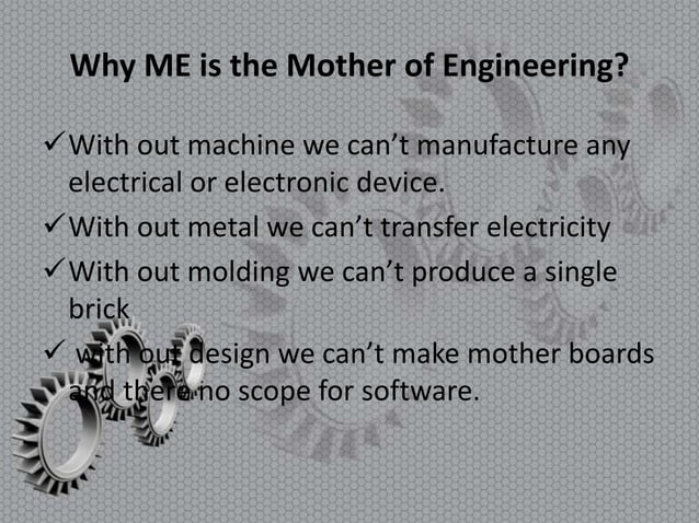 ROLE OF MECHANICAL ENGINEERING IN SOCIETY | PPT