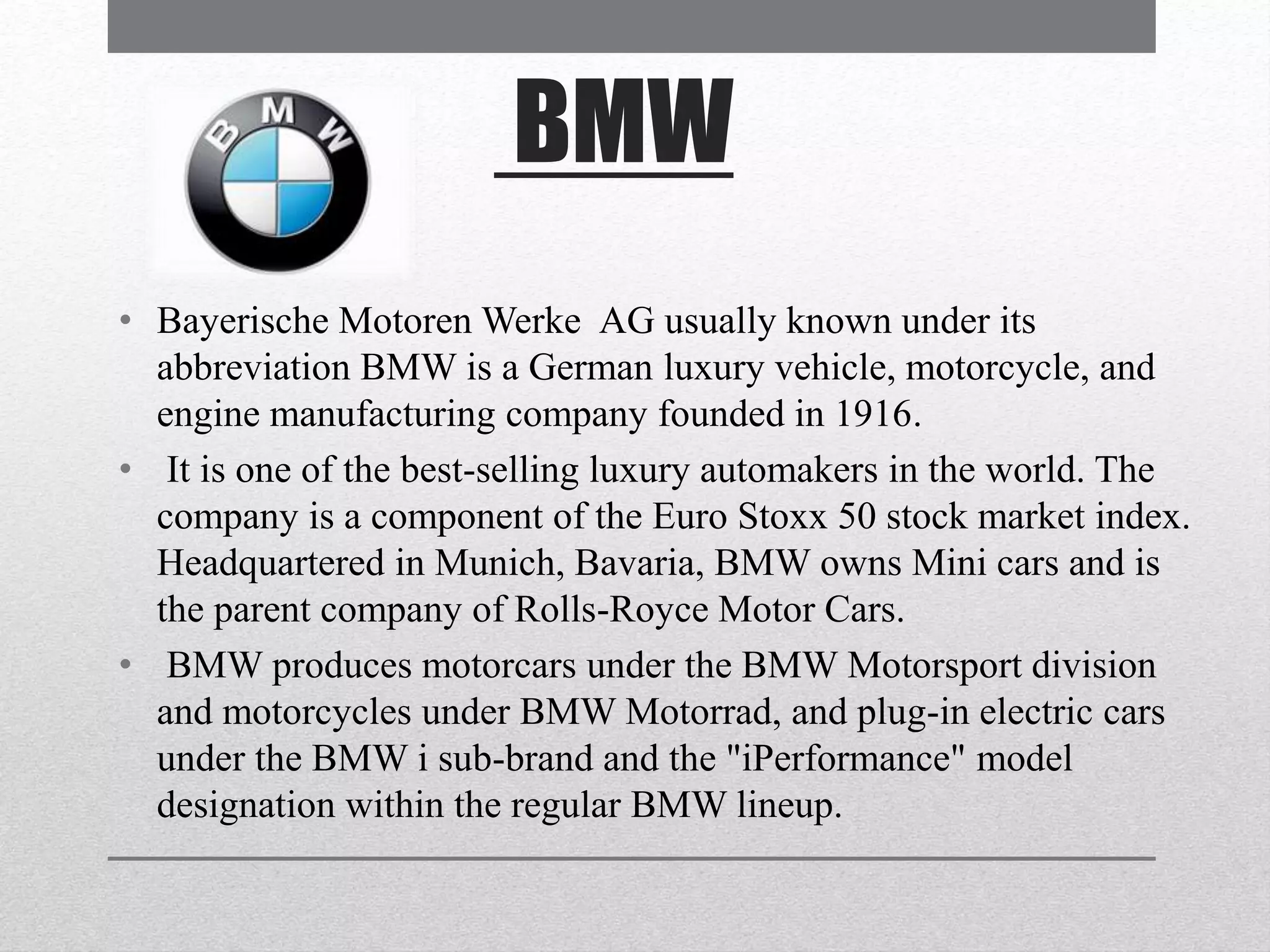 CASE STUDY OF BMW | PPTX