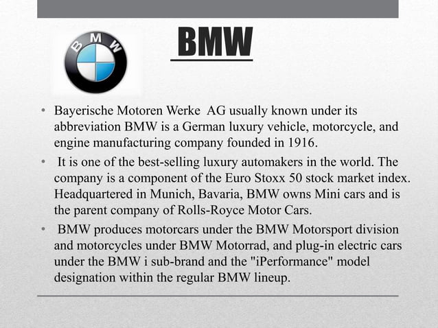 CASE STUDY OF BMW | PPTX