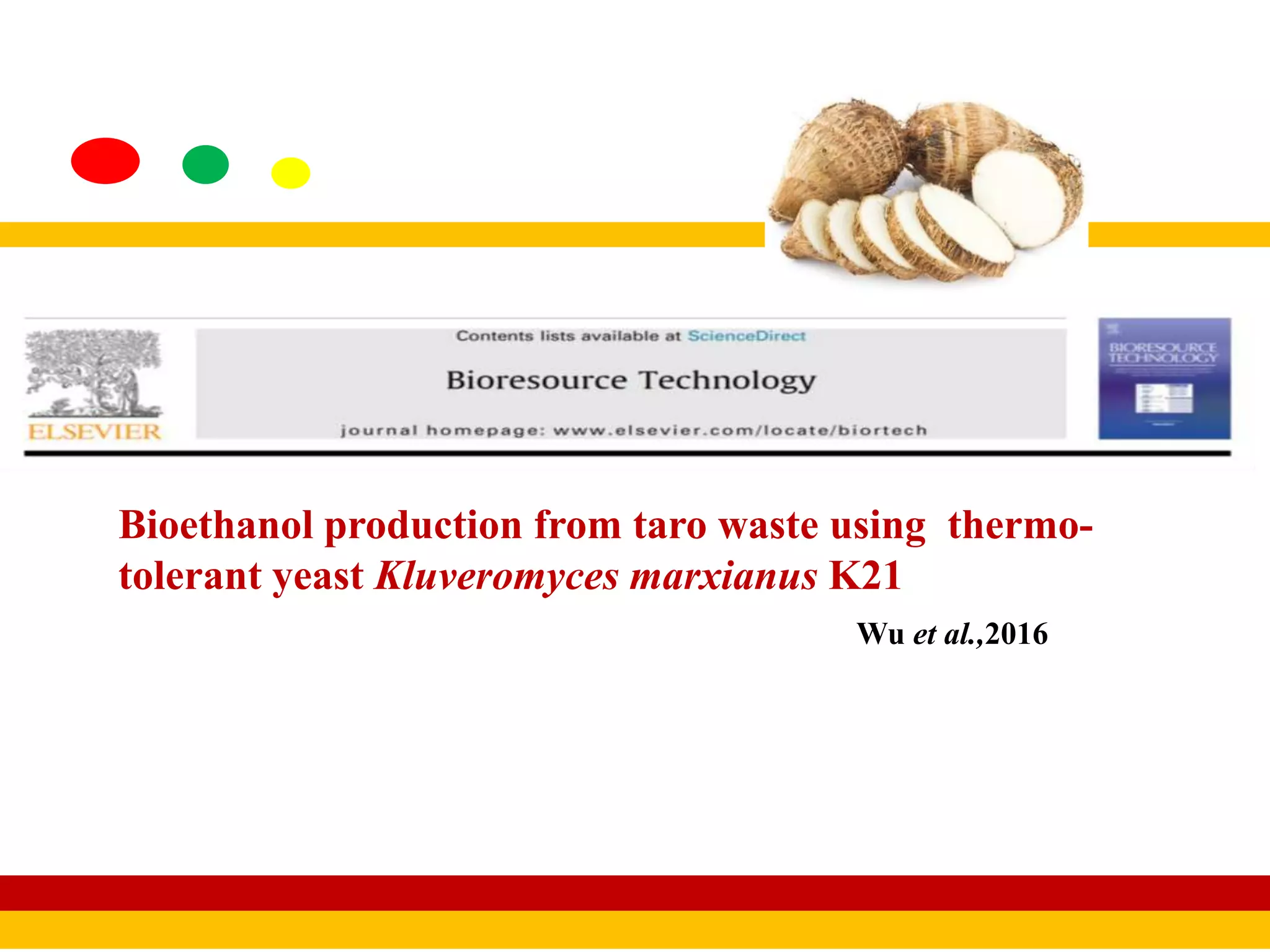 Bioethanol production from fruits and vegetable wastes | PPTX