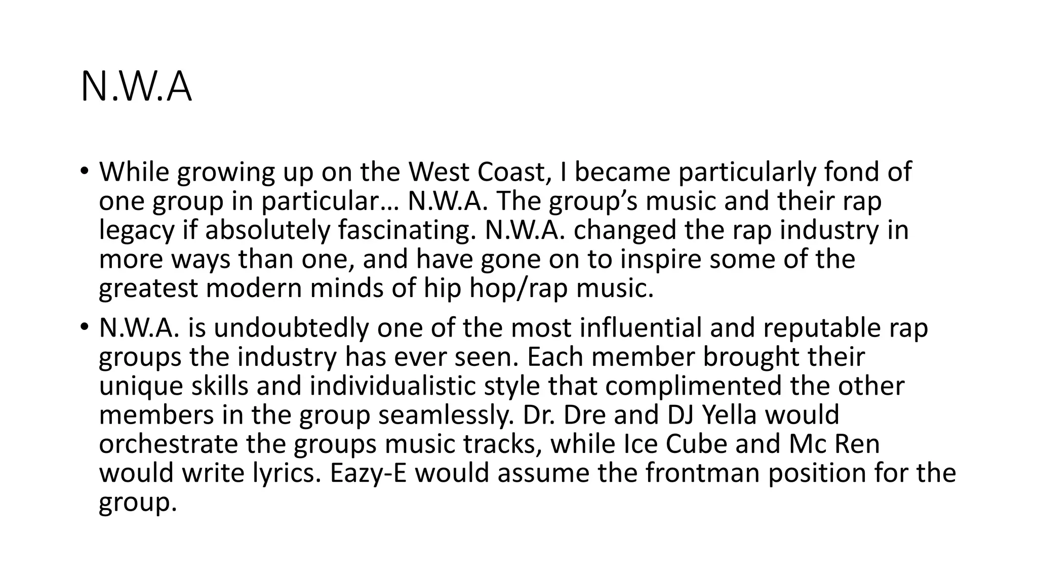 NWA Rap Group | PPT