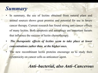LECTINS IN CANCER THERAPY | PPTX