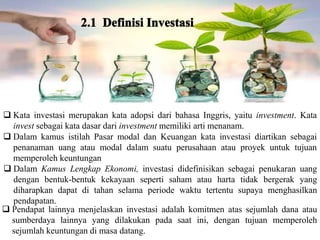 Pengertian Investasi | PPTX