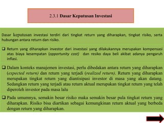 Pengertian Investasi | PPTX