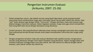Kriteria Instrumen Evaluasi | PPTX