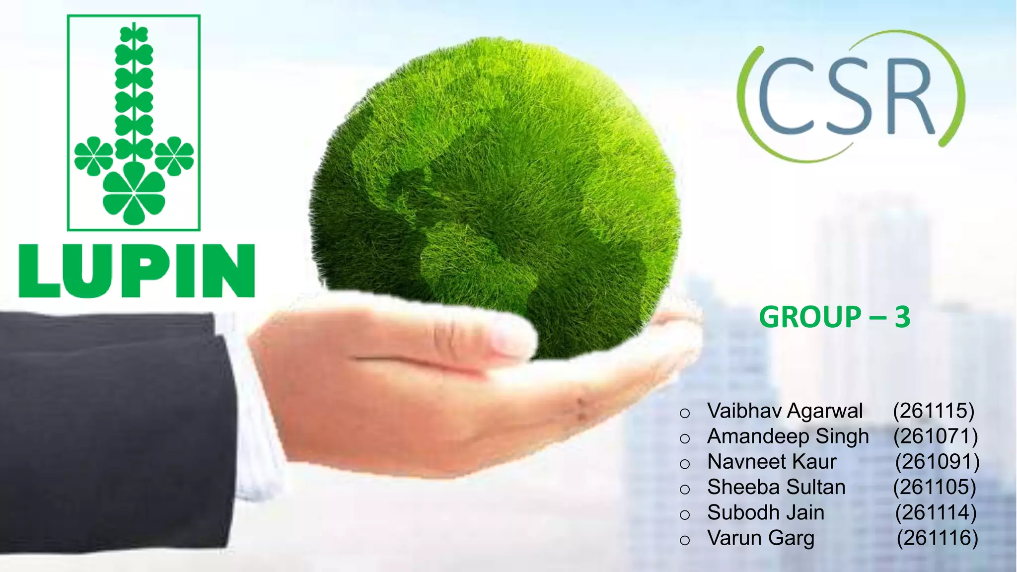 CSR Activities of Lupin Pharma Inc. | PPTX