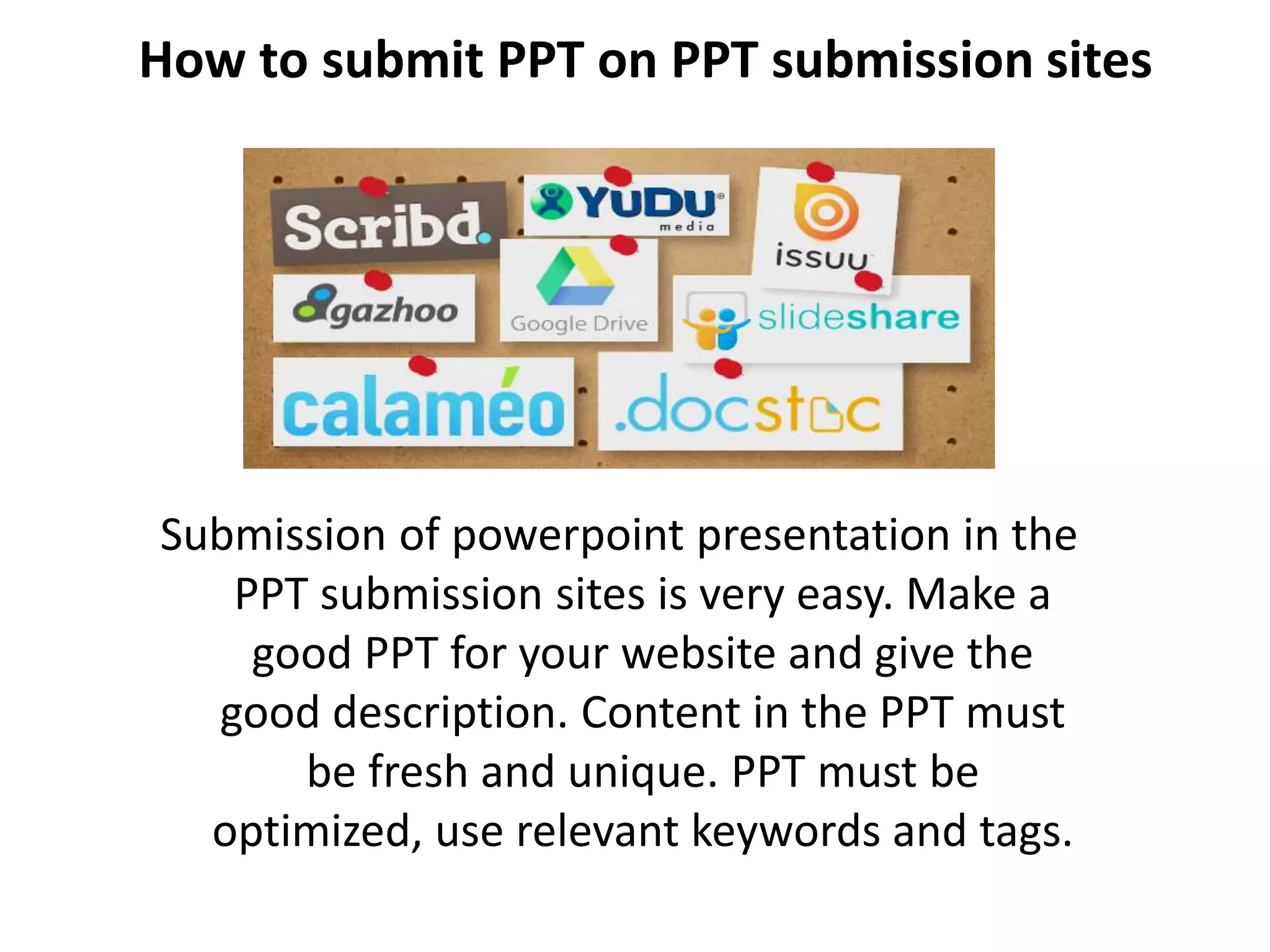 Best ppt submission sites | PPTX