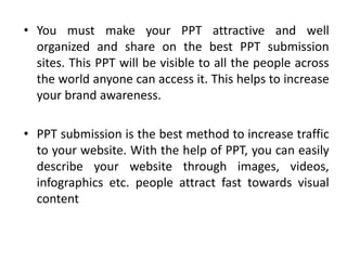 Best ppt submission sites | PPTX