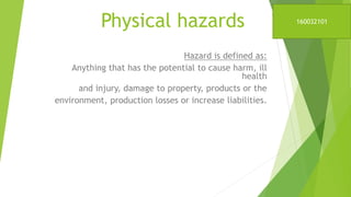 physical hazard and impact on our health | PPTX