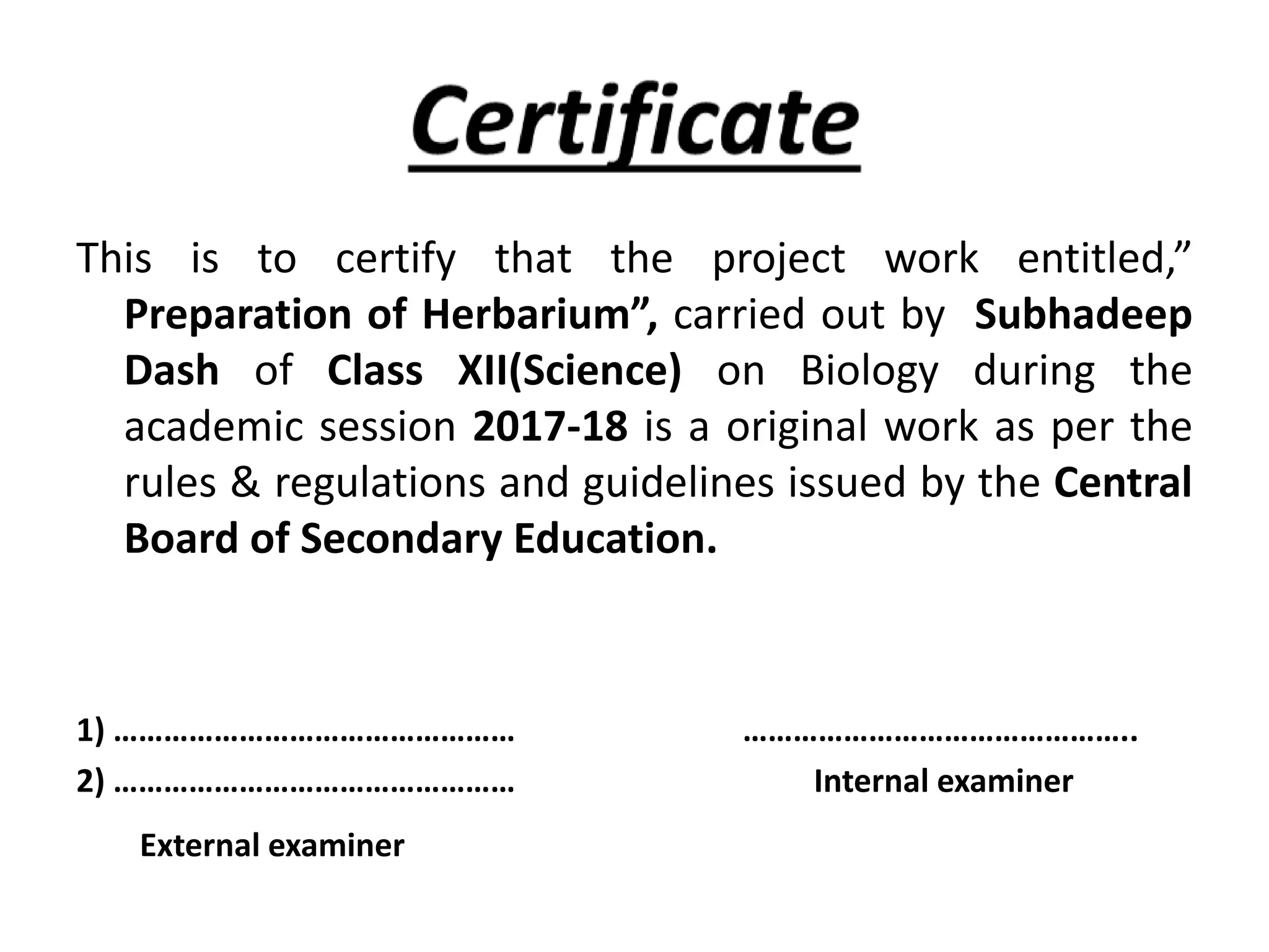 CBSE Biology Class 12 investigatory project | PPTX
