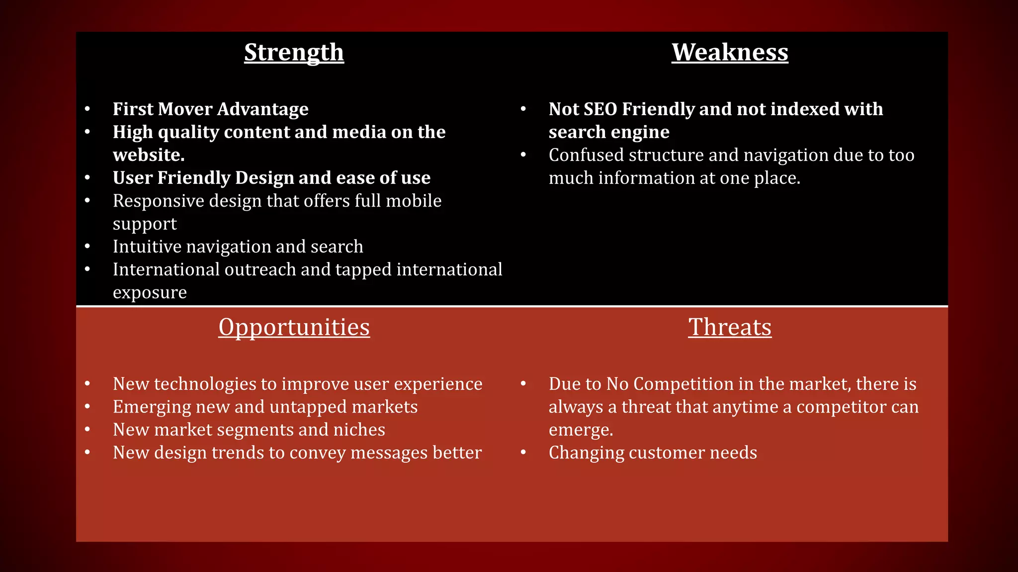 Sample SWOT Analysis | PPTX | Social Networking | Internet