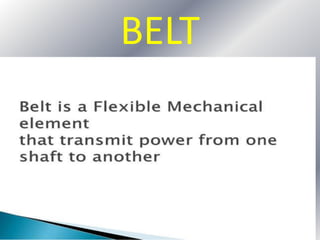 MECHANICAL BELTS | PPTX