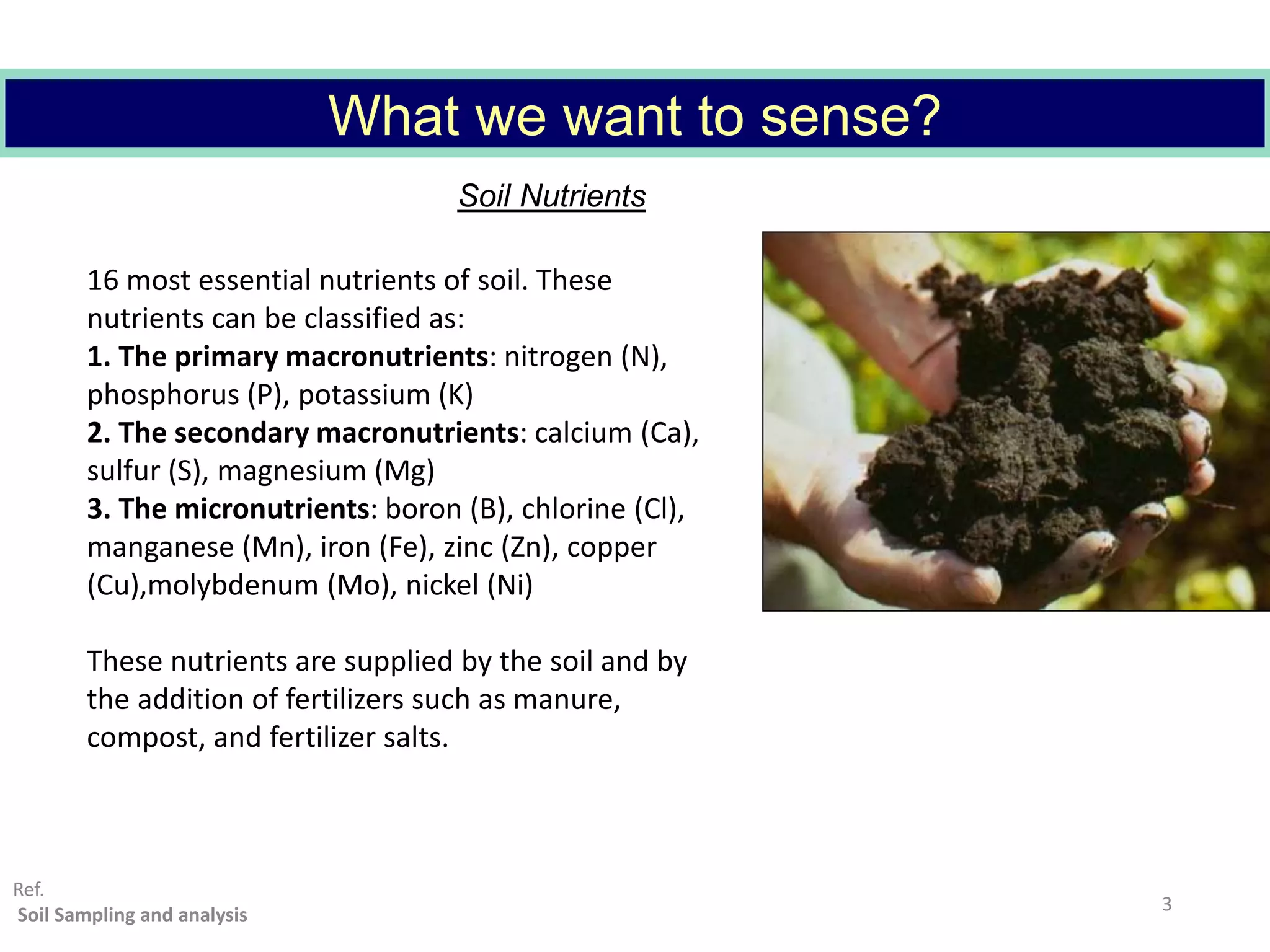 Spectroscopic sensing of soil nutrients | PPTX