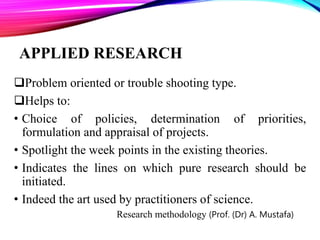 Educational Research Quantitative Methods (basic and applied) | PPTX