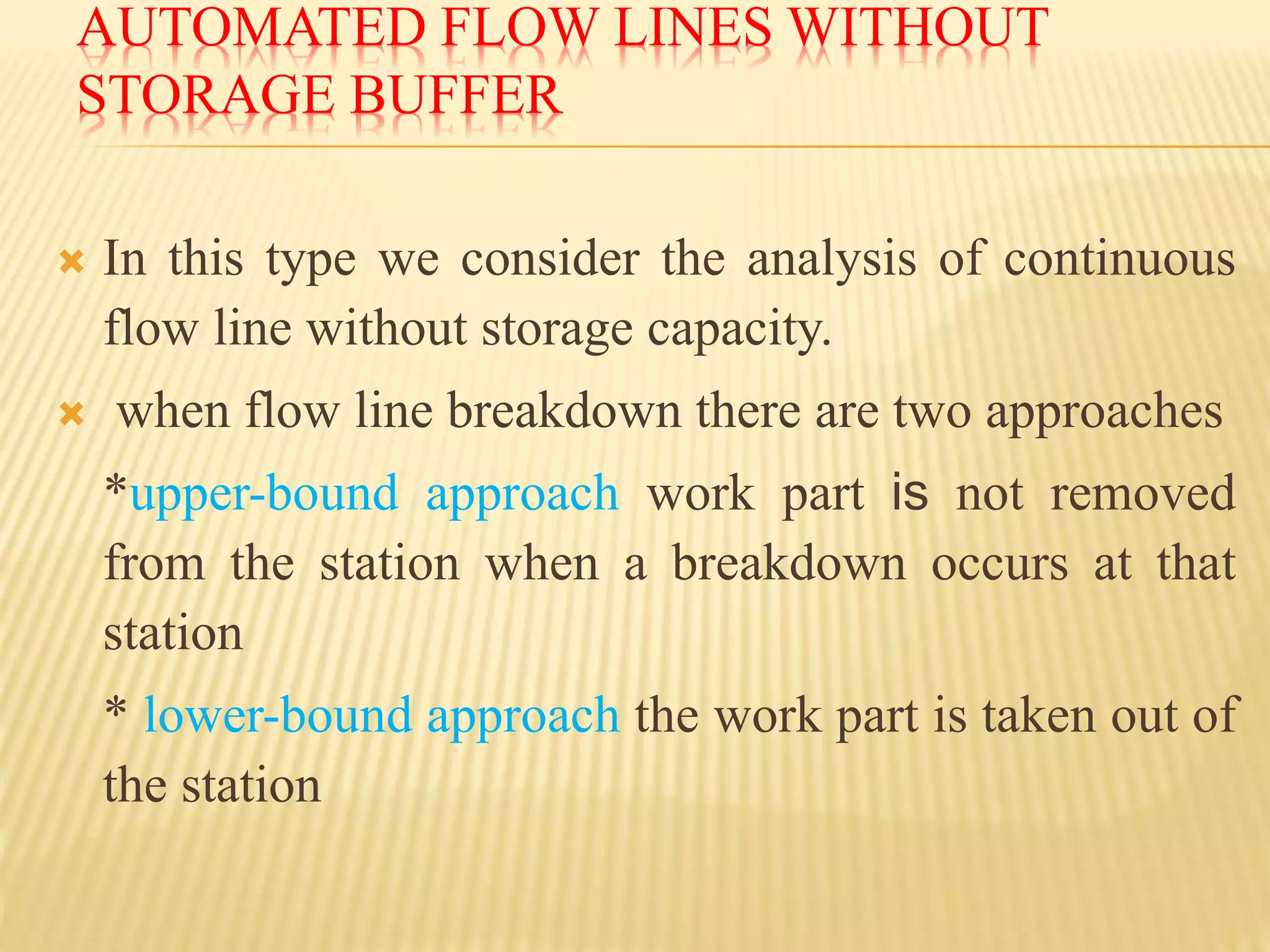 Analysis of automated flow lines | PPTX
