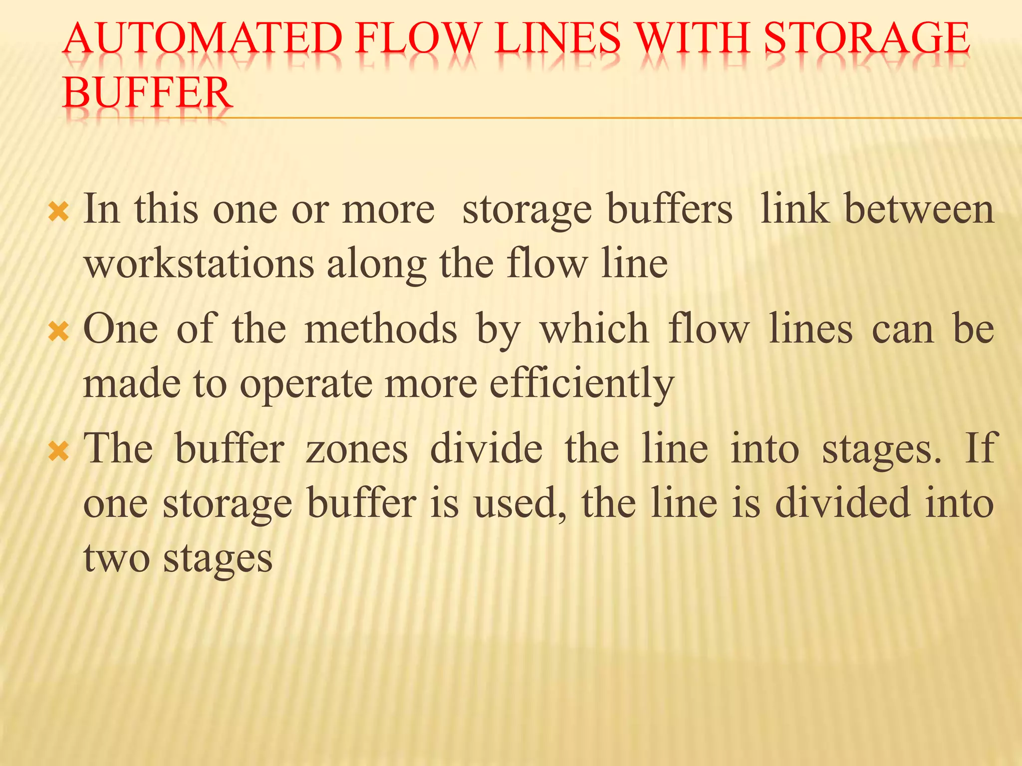 Analysis of automated flow lines | PPTX