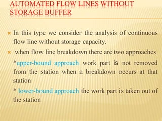 Analysis of automated flow lines | PPTX
