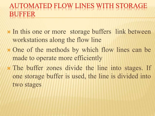 Analysis of automated flow lines | PPTX
