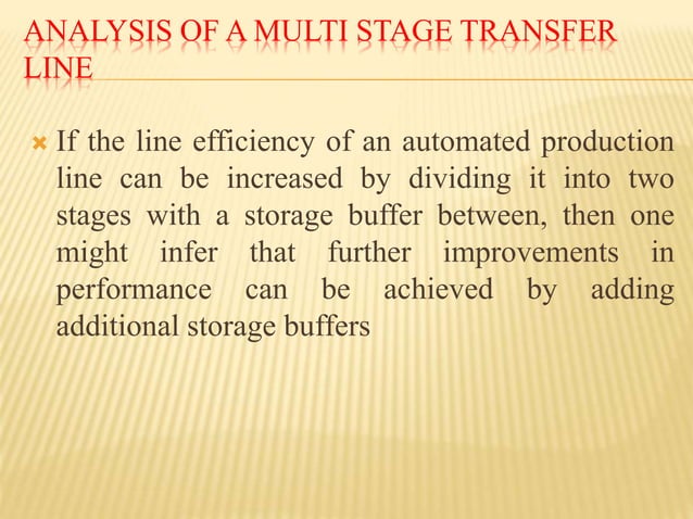 Analysis of automated flow lines | PPTX