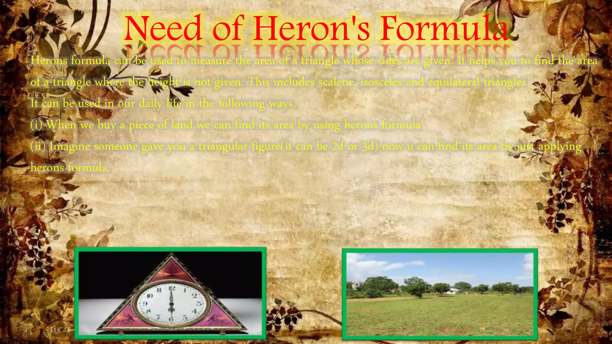 herons formula class 9th | PPTX