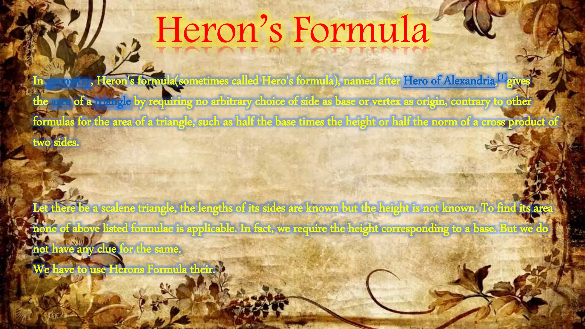 herons formula class 9th | PPTX