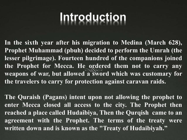 The Treaty of Hudaibiyah | PPTX | Islam | Religion & Spirituality