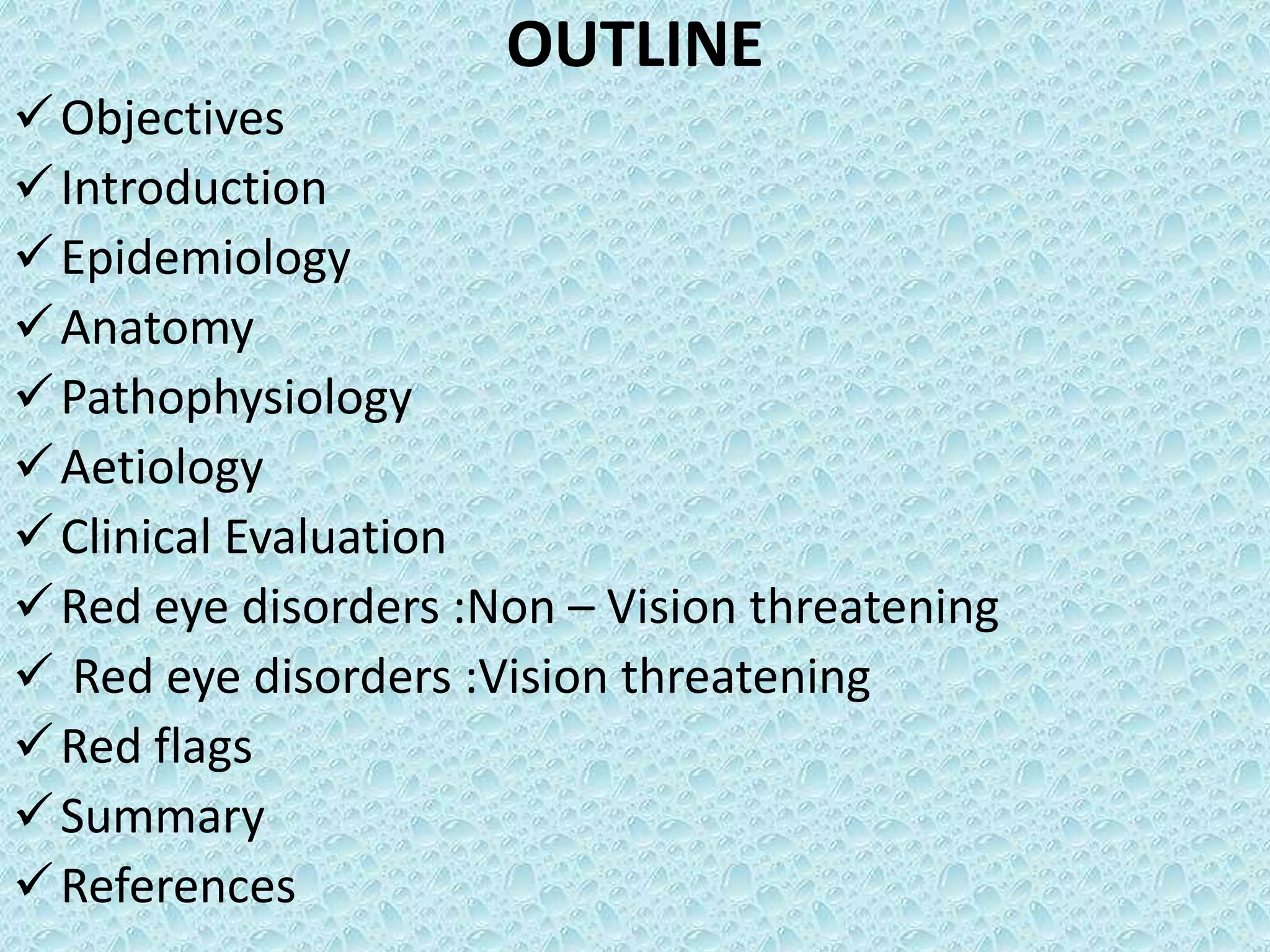 CAUSES AND MANAGEMENT OF RED EYES | PPTX