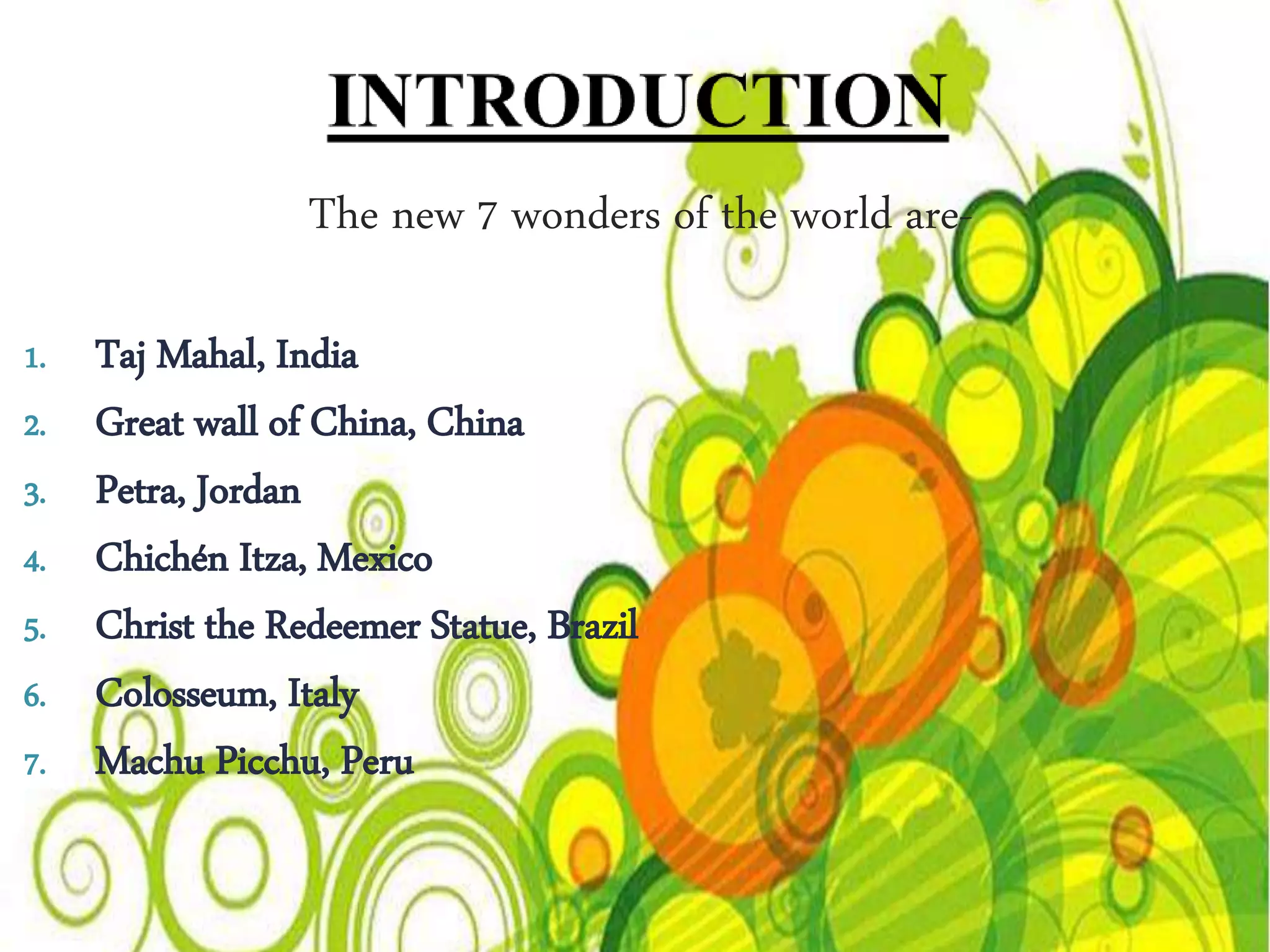 seven wonders of the world | PPTX