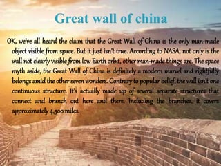 seven wonders of the world | PPTX
