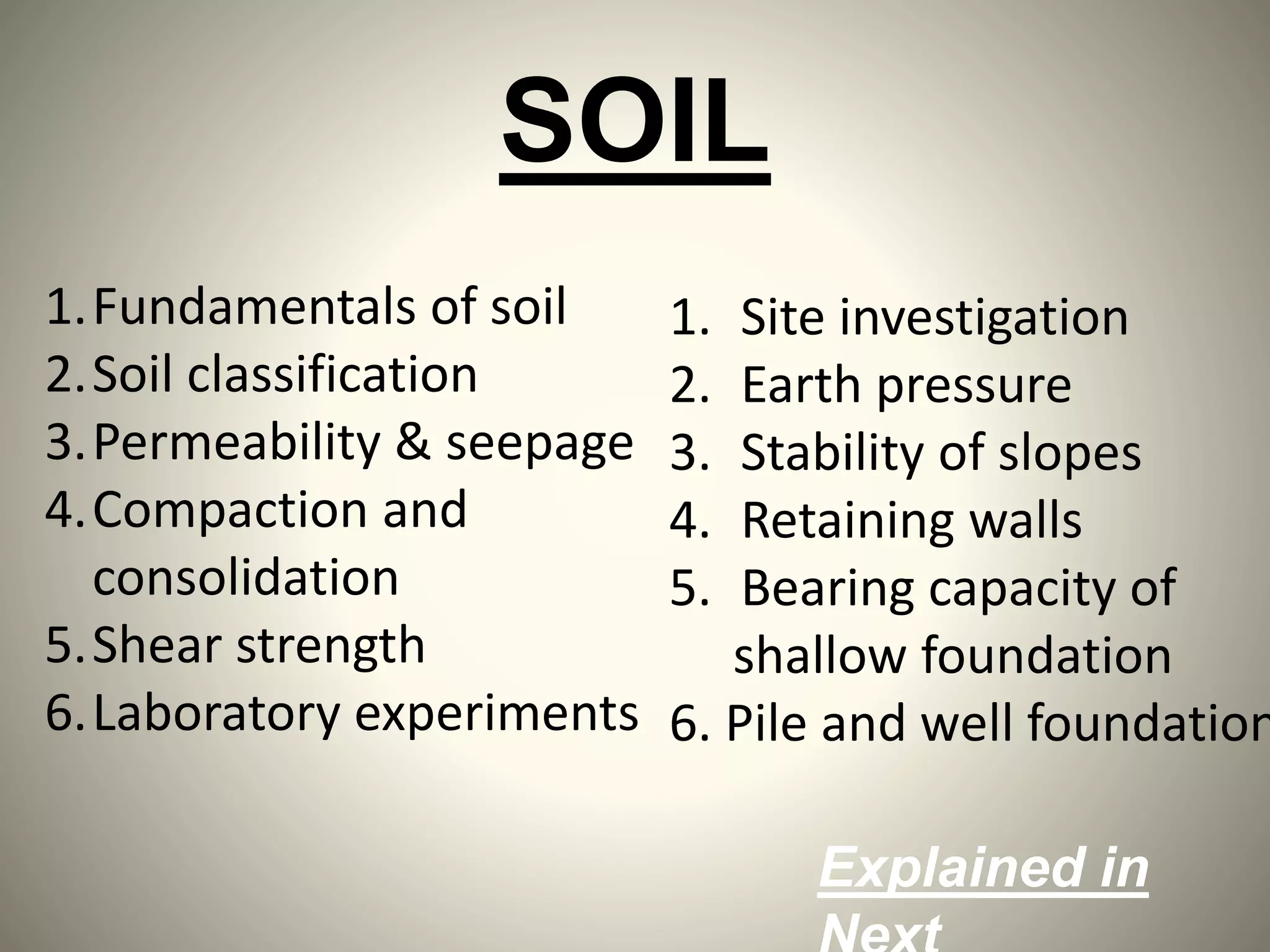 basic concepts of soil mechanics 01 | PPTX