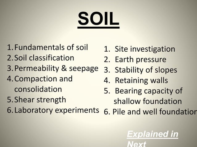 basic concepts of soil mechanics 01 | PPTX