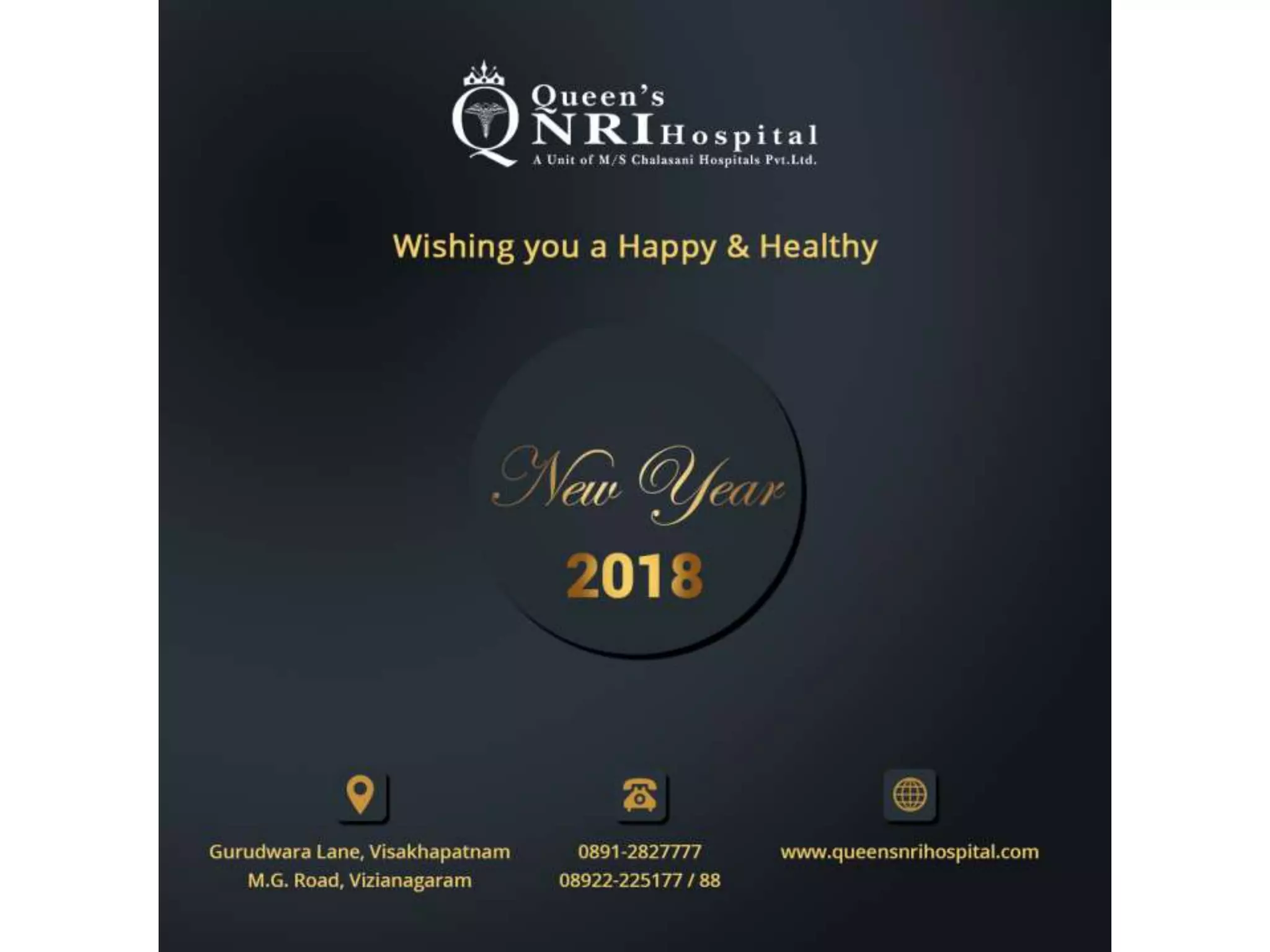 Queen's NRI Hospitals Wishing you a Happy & Healthy New Year 2018. | PPT