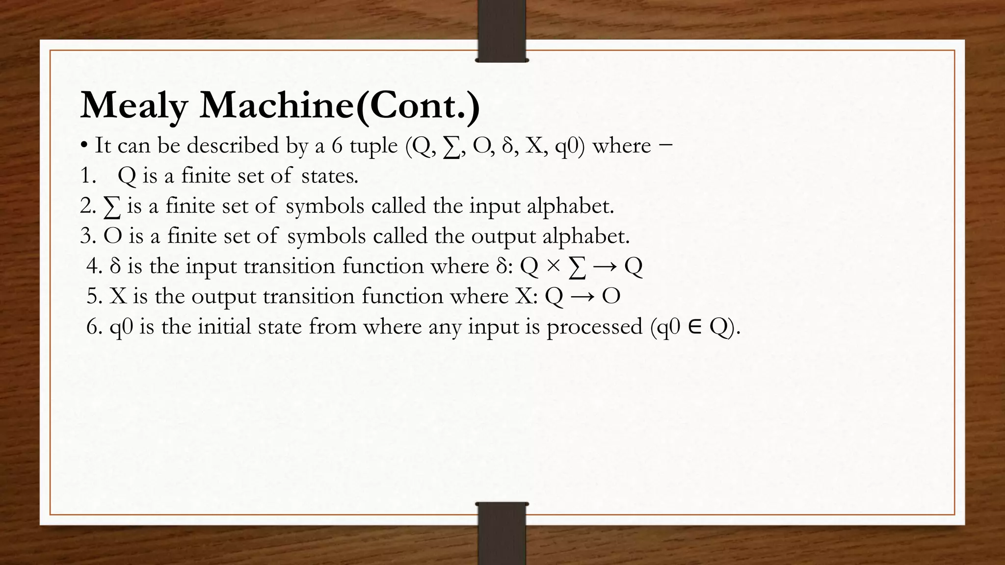 Applications of Mealy & Moore Machine | PPTX