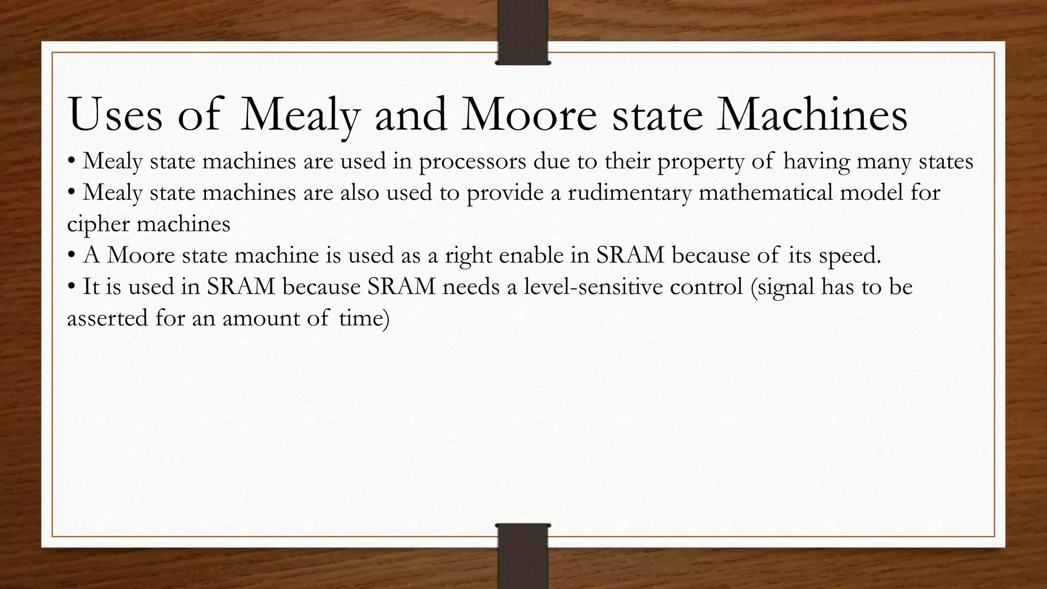 Applications of Mealy & Moore Machine | PPTX