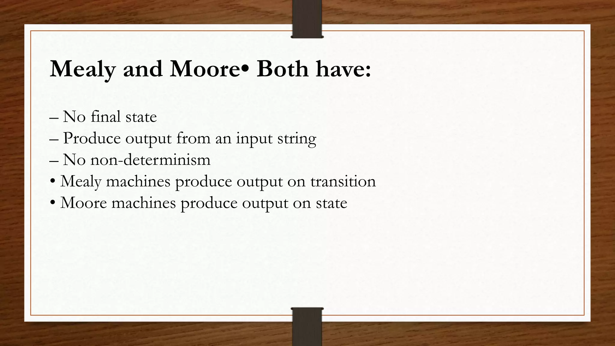 Applications of Mealy & Moore Machine | PPTX