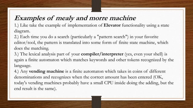 Applications of Mealy & Moore Machine | PPTX