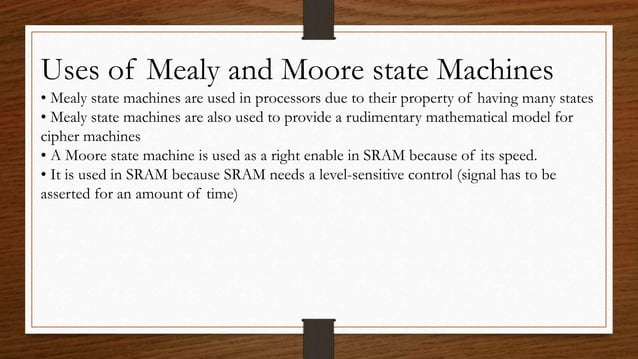 Applications of Mealy & Moore Machine | PPTX