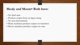 Applications of Mealy & Moore Machine | PPTX