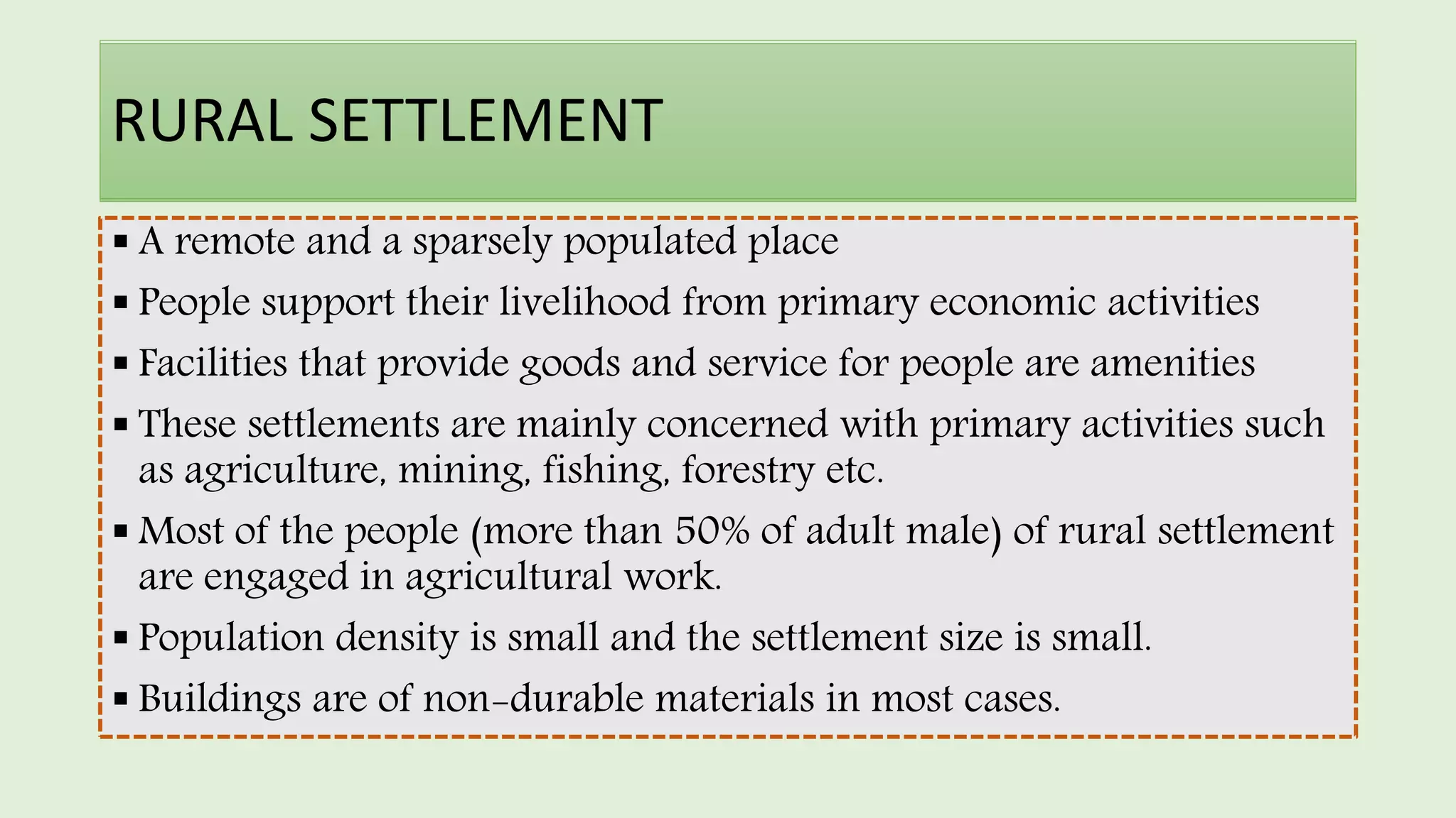 RURAL SETTLEMENT | PPTX